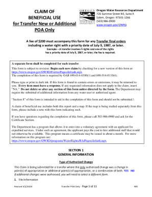 Fillable Online OWRD Application for Allocation and Use of Conserved ...