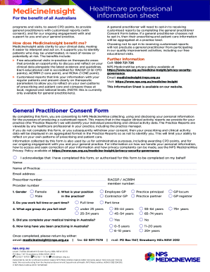 Fillable Online Healthcare professional information sheet. Healthcare ...