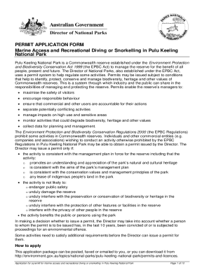 Fillable Online environment gov PERMIT APPLICATION FORM Marine Access ...