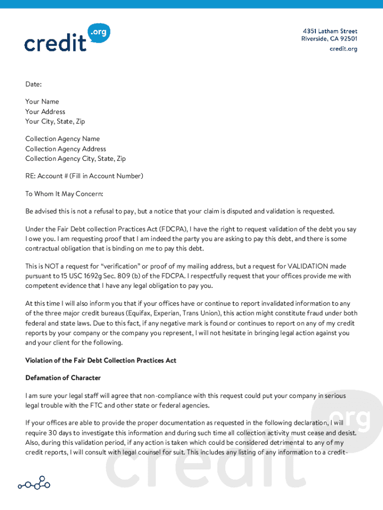 Fillable Online Fixing Credit Report Errors: Sample Letter for ...