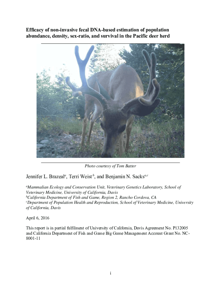 Fillable Online Efficacy Of Non Invasive Fecal Dna Based Estimation Of