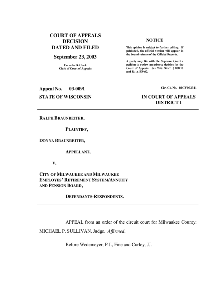 Fillable Online City of Milwaukee, - Wisconsin Court System Fax Email ...