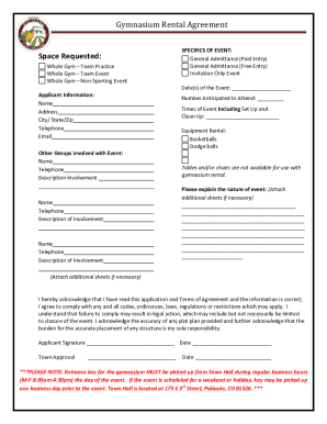 Fillable Online Gymnasium Rental Agreement Fax Email Print - pdfFiller