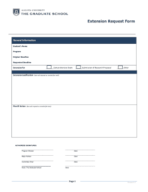 Fillable Online Extension Request Form - Augusta University Fax Email ...