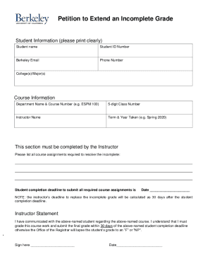 Fillable Online engineering berkeley Sample Letter For Incomplete Grade ...