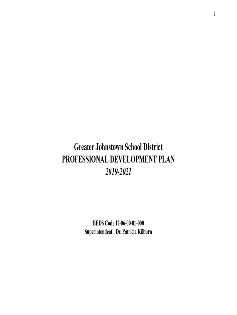 Fillable Online PDF Professional Development Plan - Greater Johnstown ...