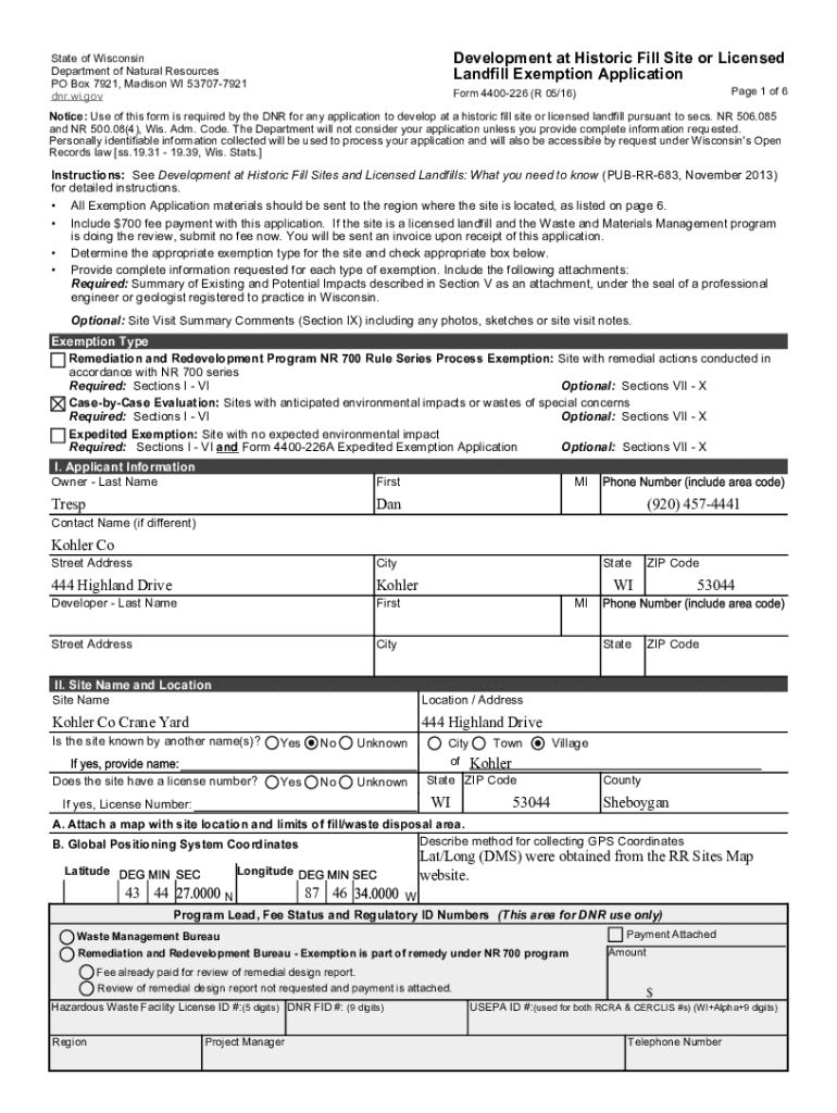 Fillable Online dnr wi Wisconsin Landfill Solid Waste Land Disposal ...