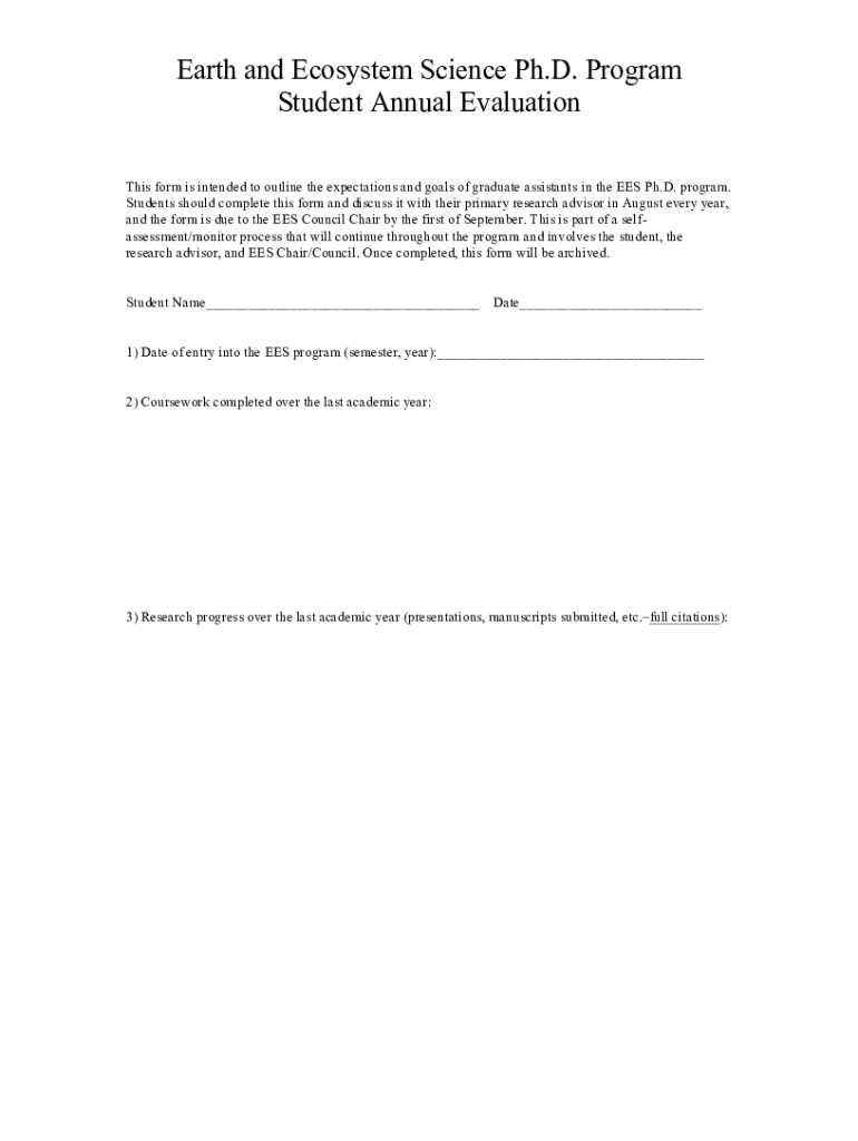 Fillable Online EES annual eval form.docx Fax Email Print - pdfFiller