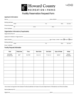 Fillable Online Facility Reservation Request Form.pdf Fax Email Print - pdfFiller