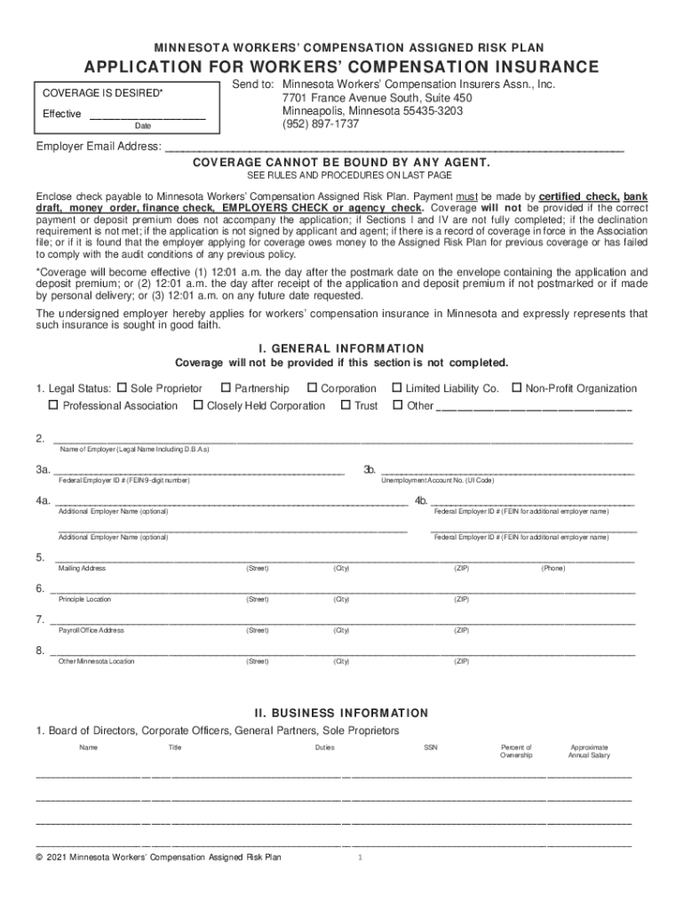Fillable Online Assigned Risk Plan Application - SFM Mutual Insurance ...