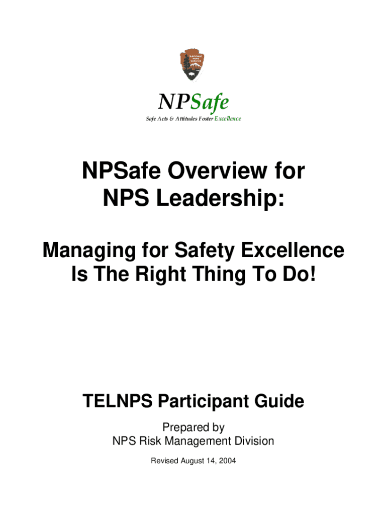 Fillable Online Operational Leadership A Culture of Safety in the NPS ...