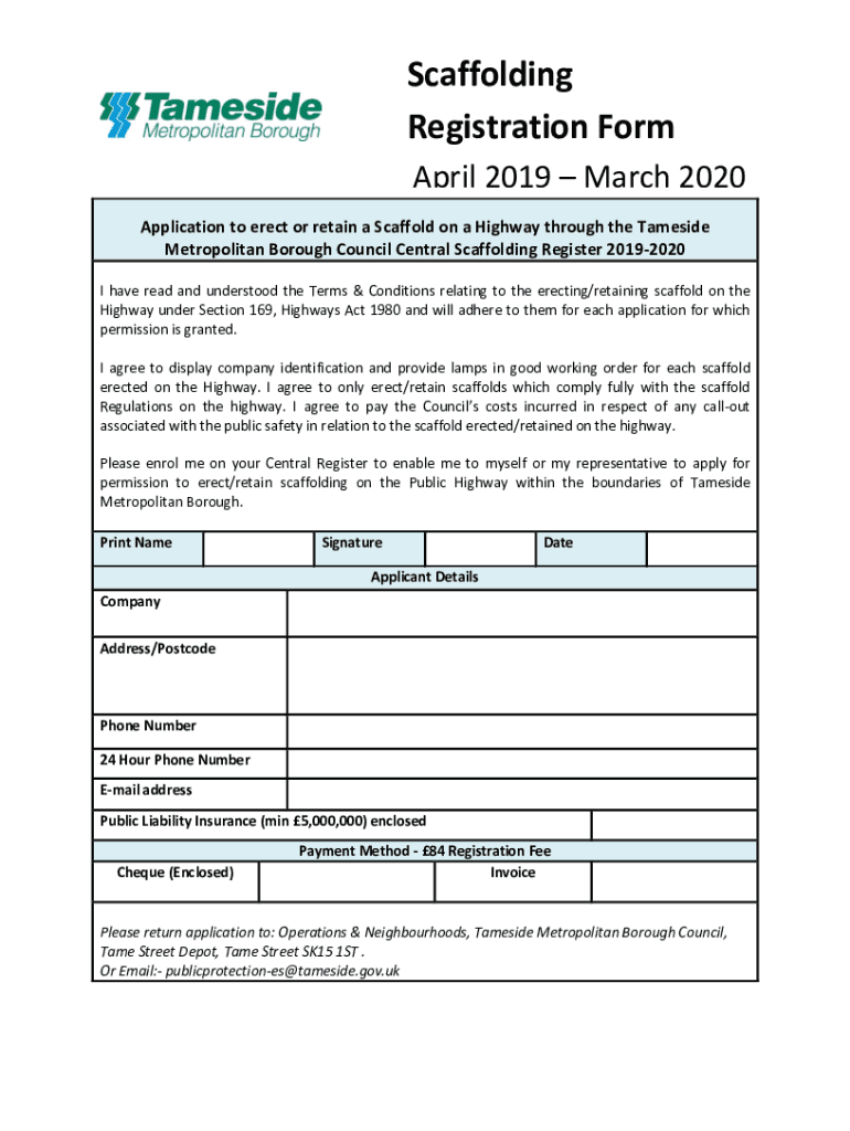 Fillable Online Scaffold Inspection Register - Free and editable ...