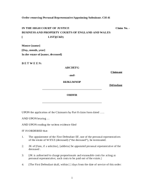 How do I remove an executor?Hugh James Doc Template | pdfFiller