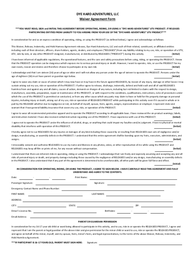 Fillable Online ***YOU MUST READ, SIGN and INITIAL THIS ...