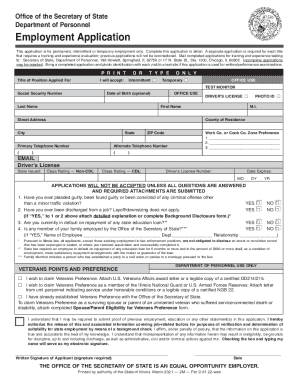 Fillable Online Office of the Secretary of State Application for ...