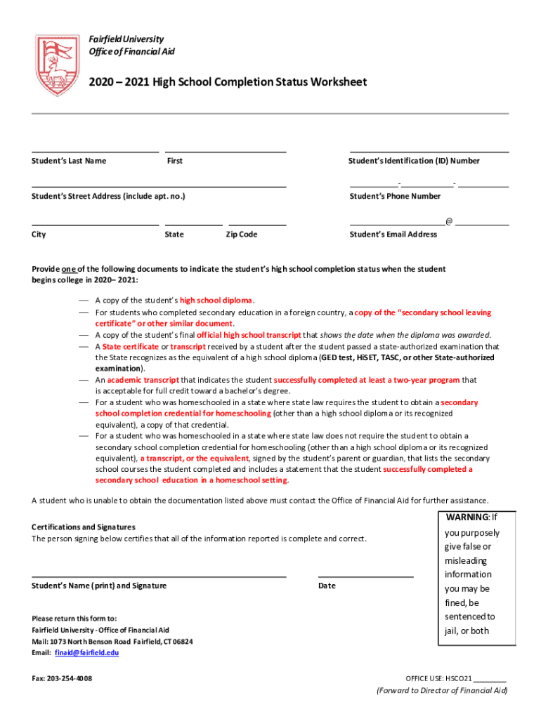 Fillable Online Financial Aid Award Authorization Form for ...
