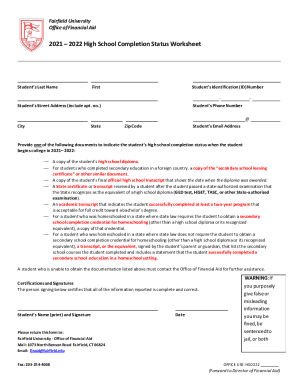 Fillable Online 2021 2022 Household Verification Worksheet - fairfield ...