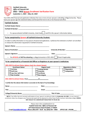 Fillable Online 2021 2022 Spouse Enrollment Verification Form Fax Email Print - pdfFiller