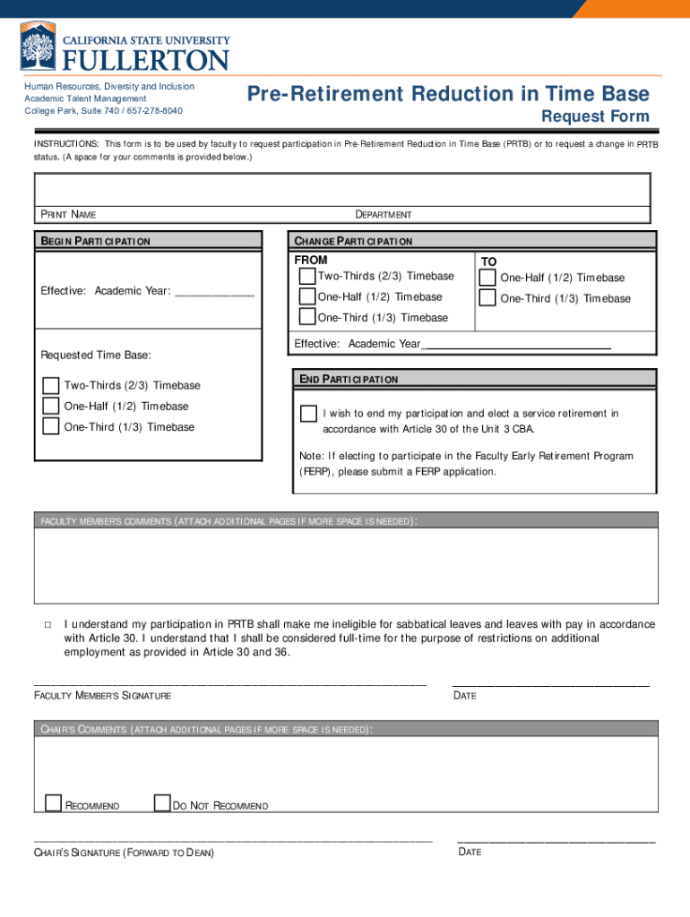 Fillable Online hr fullerton PRTB Form new letterhead v2.docx Fax Email ...