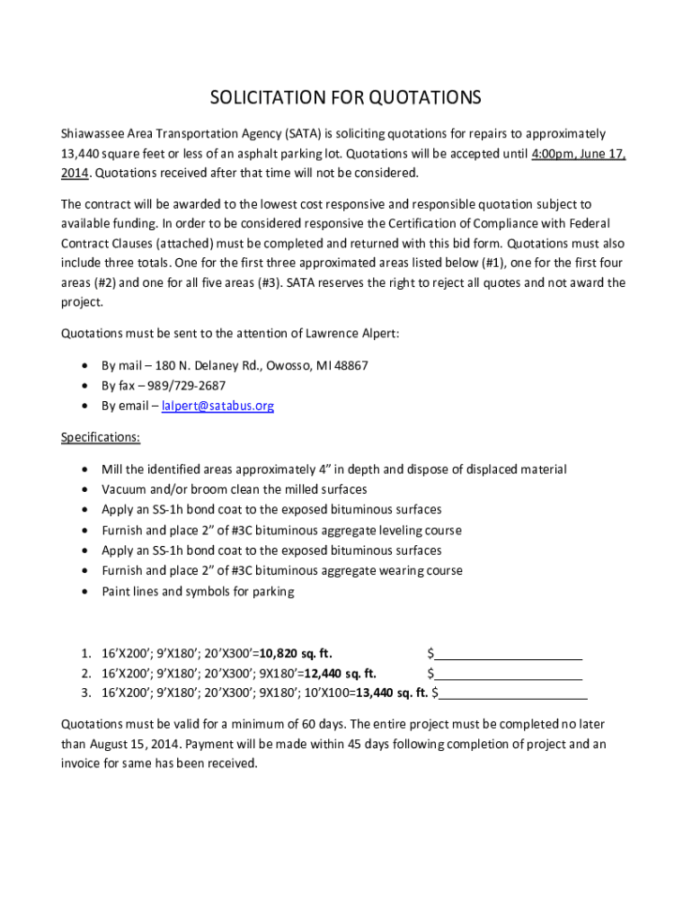 Fillable Online Shiawassee Area Transportation Agency Solicitation for ...