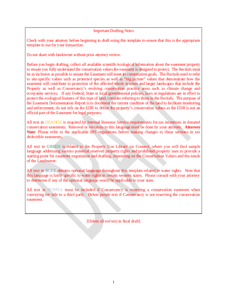 Conservation Easement Model Template Doc Template | pdfFiller