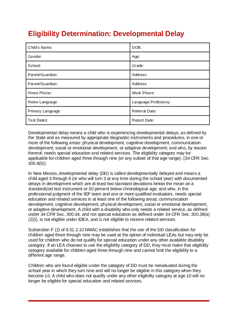 Application for Autism Division Eligibility Doc Template | pdfFiller