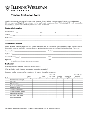 Fillable Online 50 Printable Teacher Evaluation Forms ...