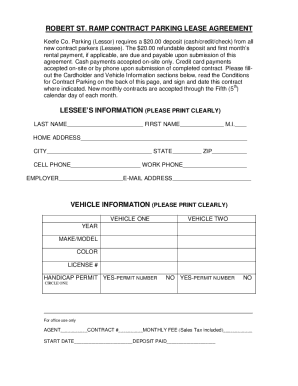 Fillable Online Free Parking Space Lease Agreement Template - PDF ...