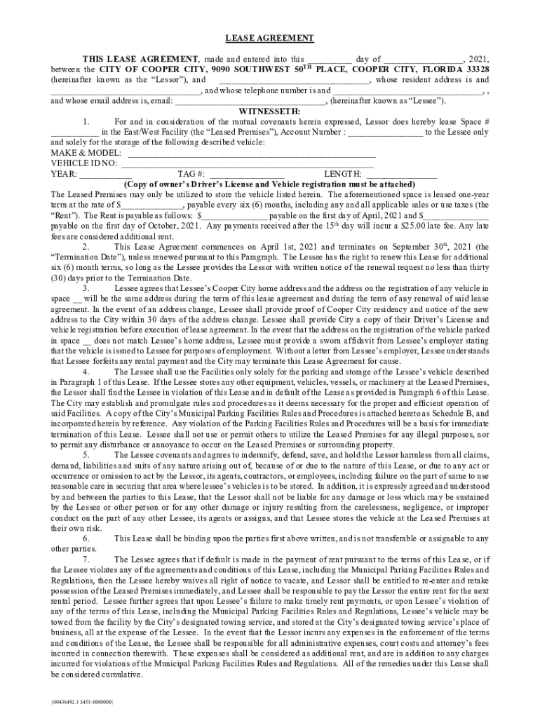 Fillable Online rv lease agreement (final)(00436492.DOCX;1). 00436492.1 ...