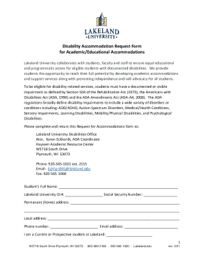 Fillable Online Disability Accommodation Request Form for Academic ...
