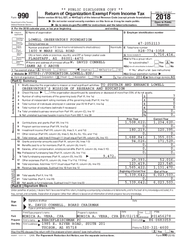 Fillable Online 2018 Form 990 Foundation Public Disclosure Copy.pdf Fax ...