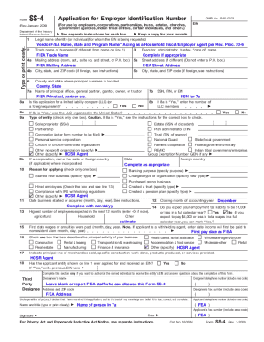 Fillable Online Fillable Online About Form SS-4, Application for ...