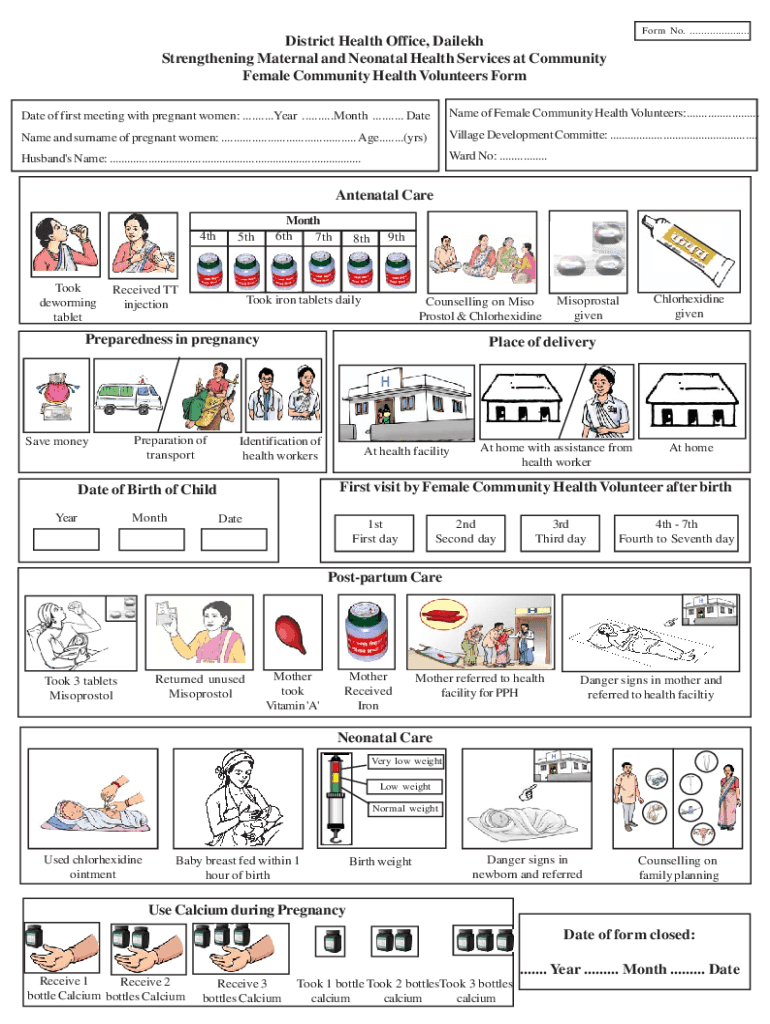 Fillable Online pdf usaid CHV Form pictorial-Eng19April. CHV Form ...
