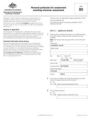 Fillable Online 80.pdf - Form Personal particulars for assessment ...