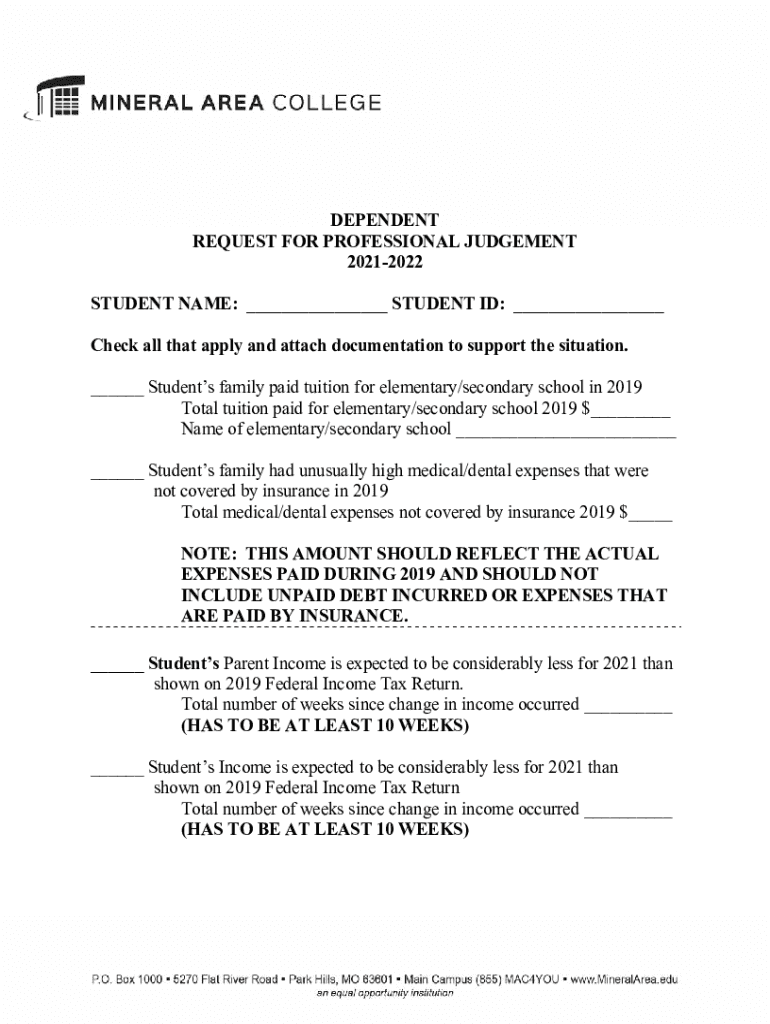 Fillable Online my mineralarea 21-22 Dep PJ Forms.docx Fax Email Print ...