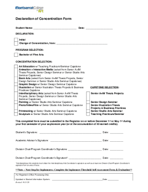 Fillable Online Declaration of Concentration Form-Fillable PDF-New.doc ...