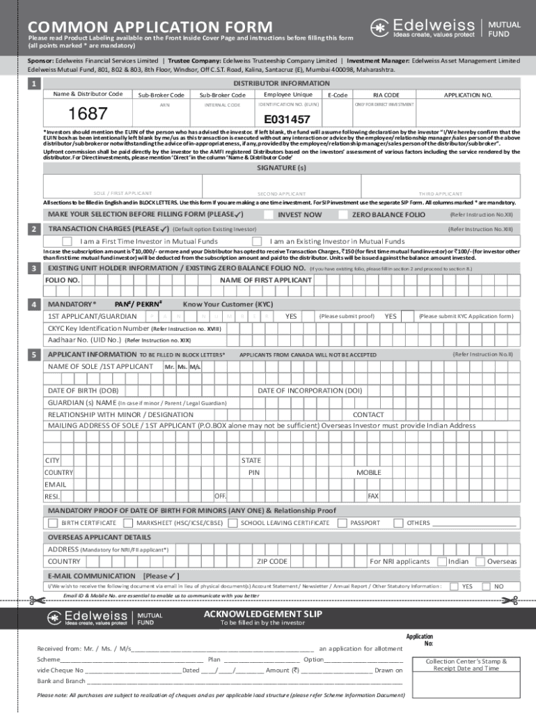 Fillable Online COMMON APPLICATION FORM - iifl.com Fax Email Print - pdfFiller