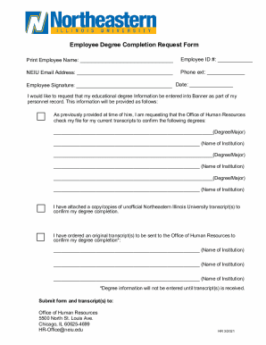 Fillable Online Employee Degree Completion Request Form Fax Email Print ...