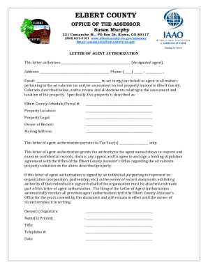 Fillable Online Letter of Agent Authorization (PDF) Fax Email Print ...