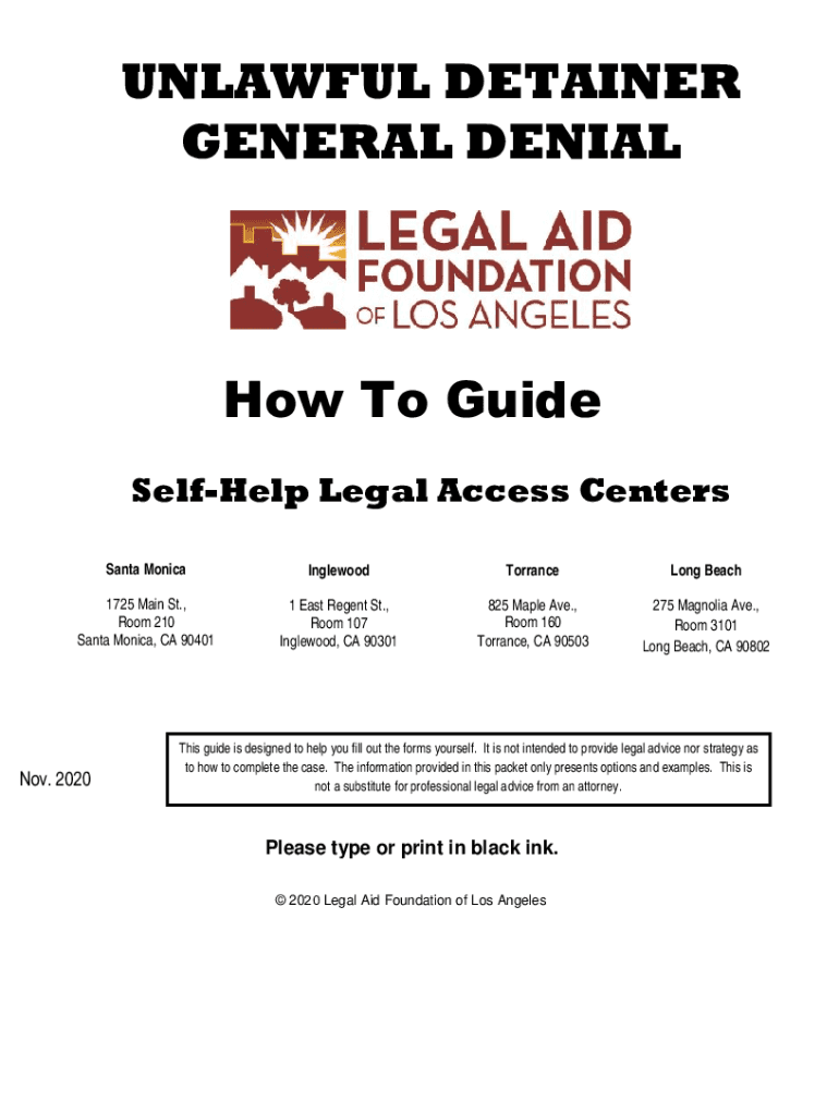 Fillable Online HOW TO GUIDE - LAFLA: Legal Aid Foundation of Los ...