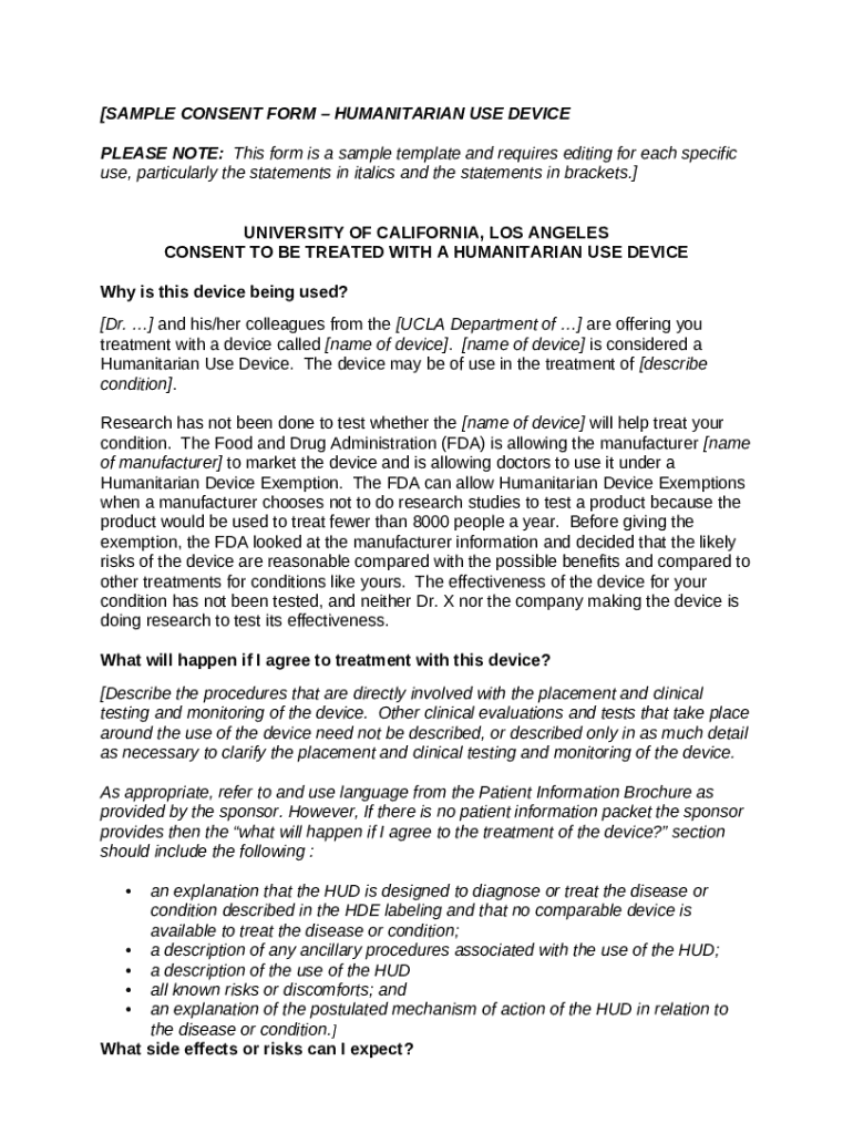 HUD Sample Consent - Research Administration Doc Template | pdfFiller