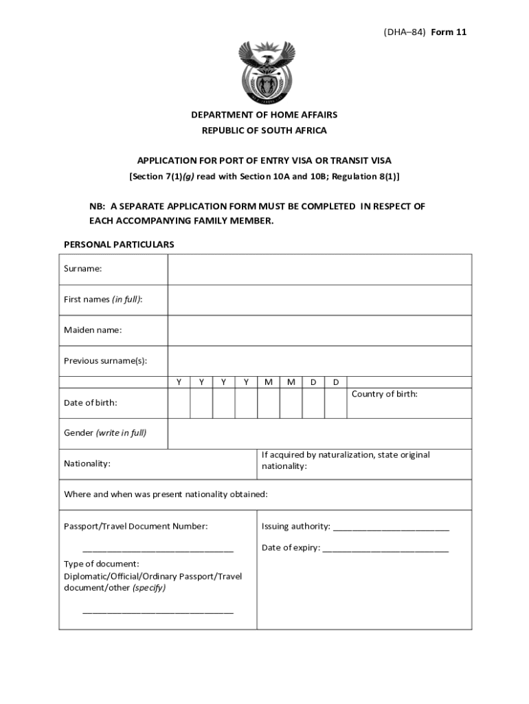 Fillable Online DHA Visa Information - South Africa - Home Page - VFS ...