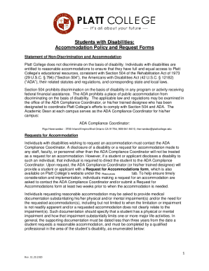 Fillable Online Accommodation Policy and Request Forms Fax Email Print ...