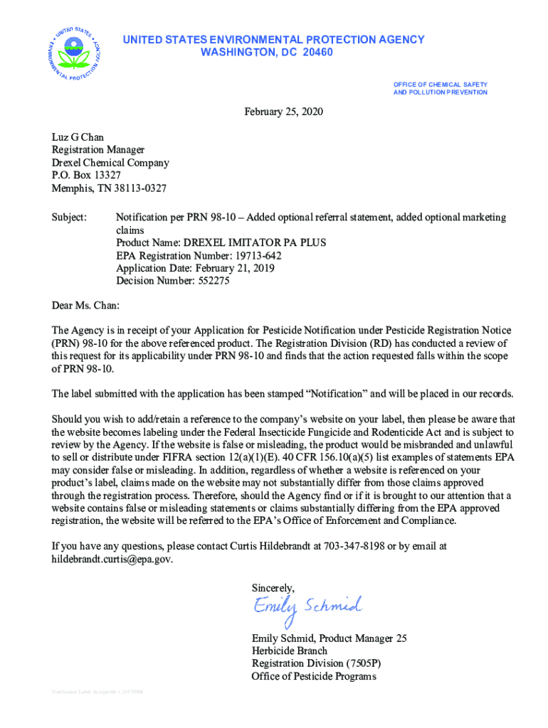 Fillable Online US EPA, Pesticide Product Label, DREXEL IMITATOR PA ...