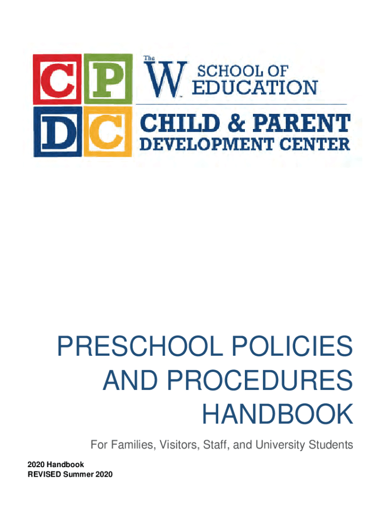Fillable Online Preschool policies and procedures handbook. For ...