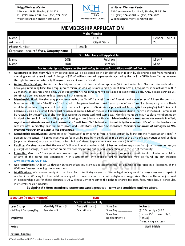 Fillable Online Nch Gym - Fill and Sign Printable Template OnlineUS ...