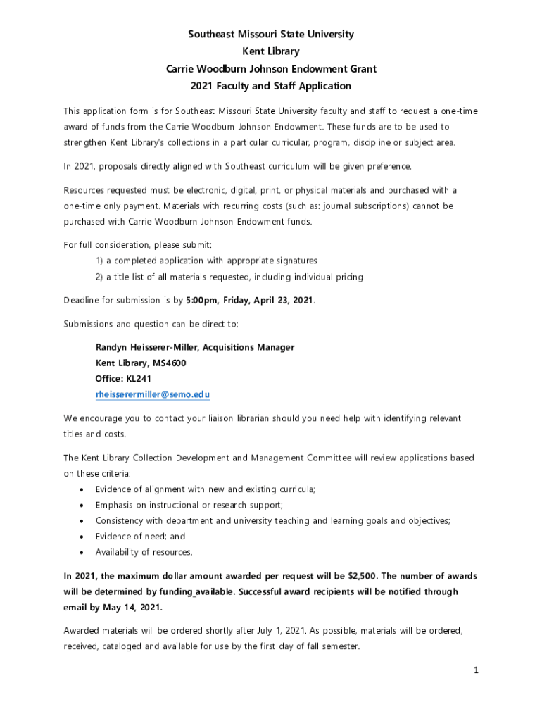 Fillable Online library semo AcquisitionsKent Library - Kent LibraryKent Library Fax Email Print ...