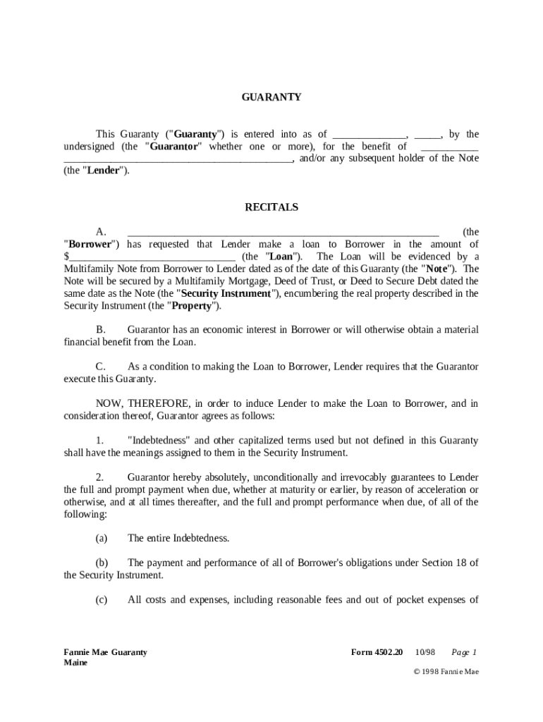 4501 EXCEPTIONS TO NON-RECOURSE GUARANTY MEZZ Doc Template | pdfFiller