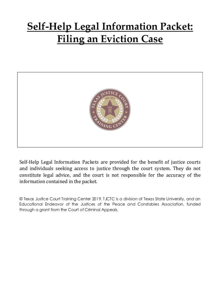 Fillable Online Self-Help Legal Information Packet: When an Eviction ...