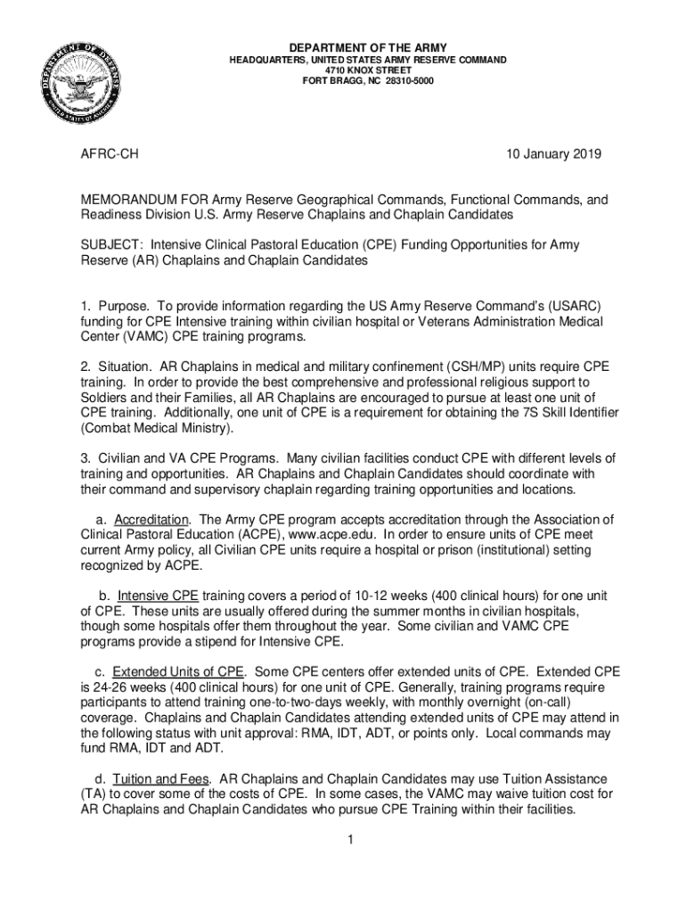 Fillable Online Department of the Army Letterhead - United States Army ...